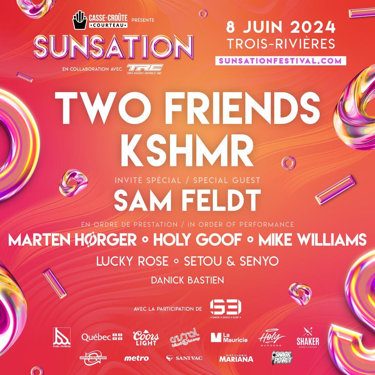 Le festival Sunsation de Trois-Rivières annonce ses 2 têtes d'affiche ...